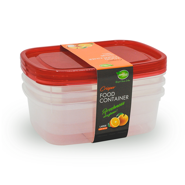 Crisper Food Container 3 Pcs Set Large 1700ML – Appollo Store