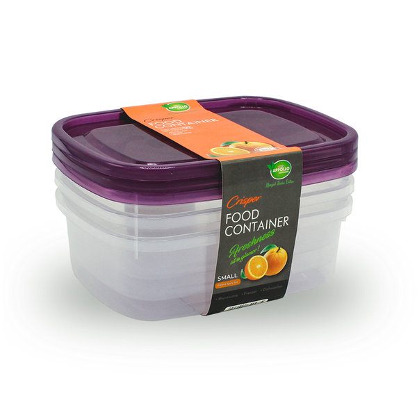 Crisper Food Container 3 Pcs Set Small 600ML – Appollo Store