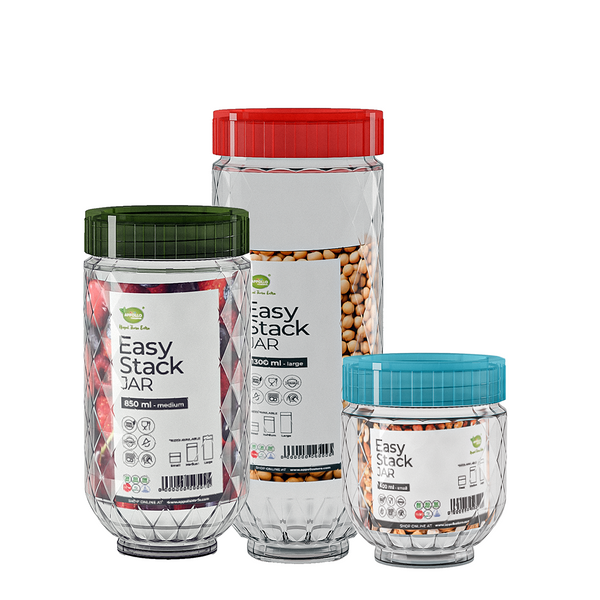 Easy Stack Jar 3 Pcs Set Small/Medium/Large – Appollo Store